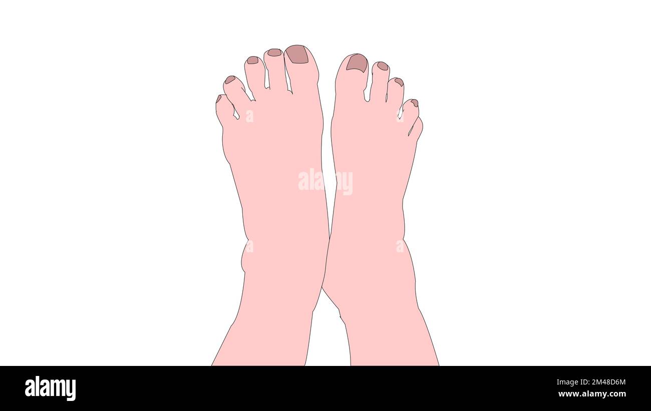 Two girl feet with nais Stock Photo - Alamy
