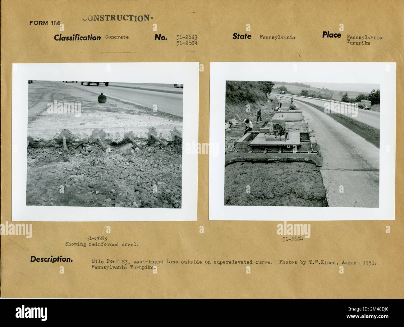 Pouring Concrete, Pennsylvania Turnpike. Original caption: Showing ...