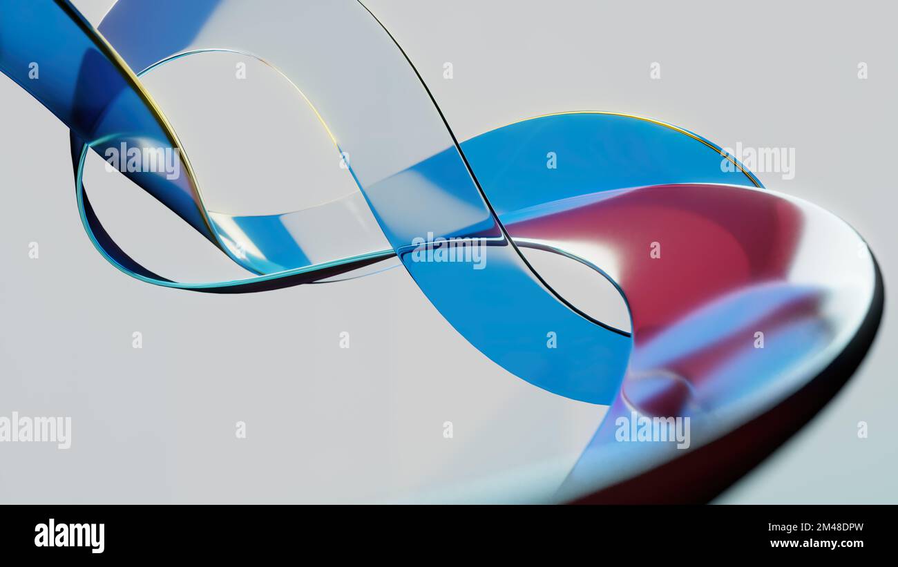 A 3D rendering. A display of translucent with refraction art design ...