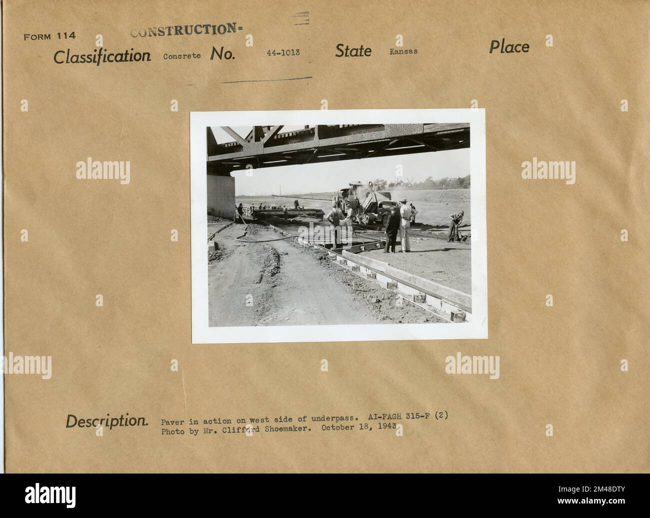 Underpass Concrete Laying. Original caption: Paver in action on west ...