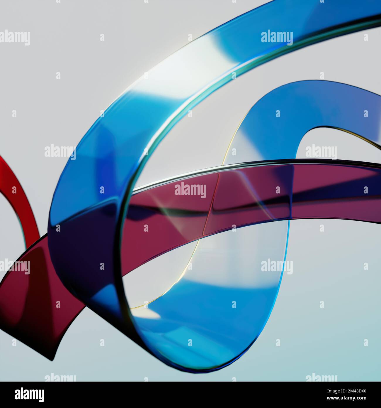 A 3D rendering. A display of translucent with refraction art design ...