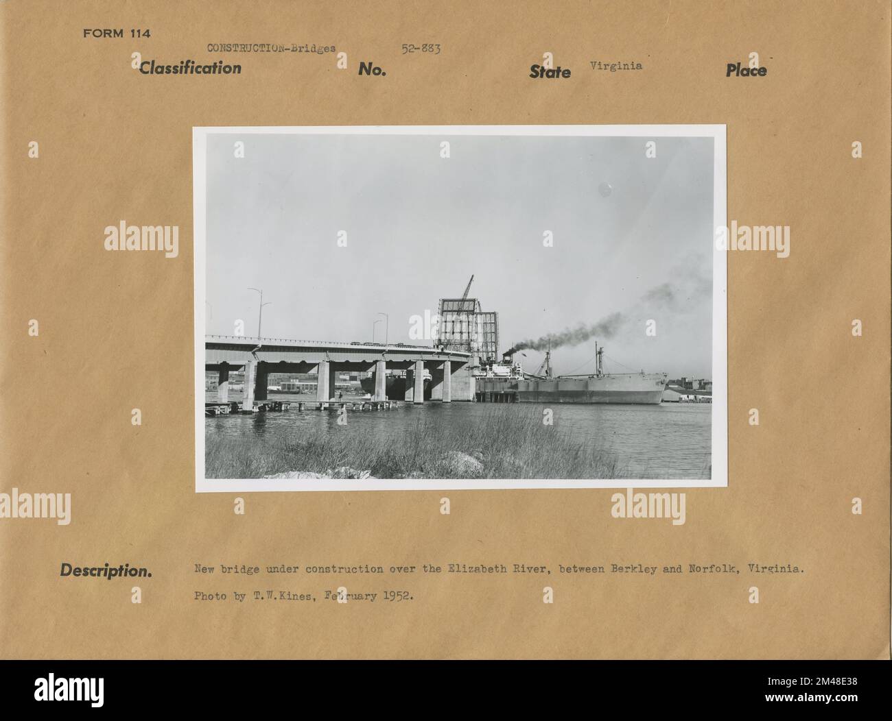 New Bridge Over the Elizabeth River. Original caption: New bridge under ...