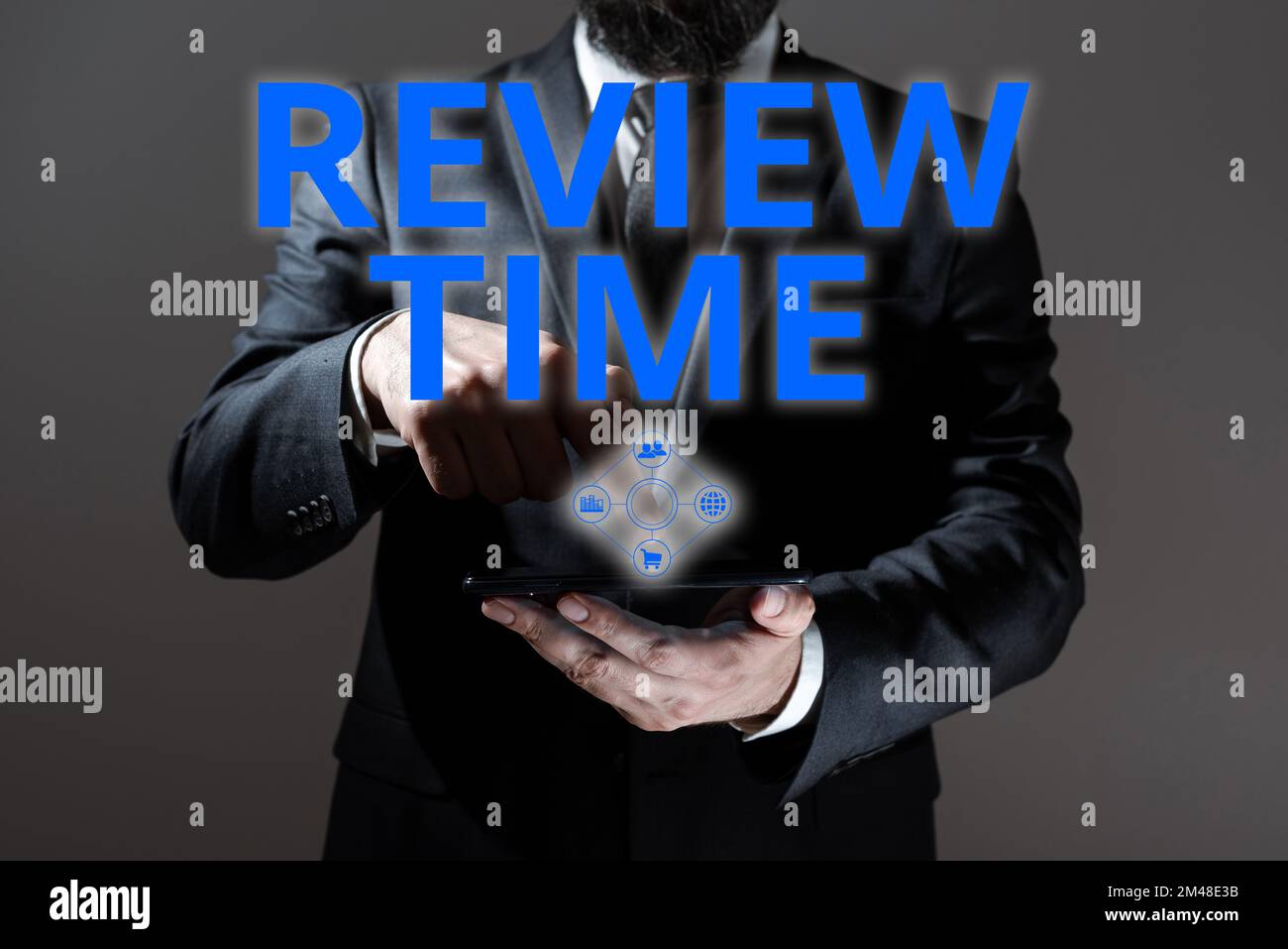 Text caption presenting Review Time. Business approach situation or ...