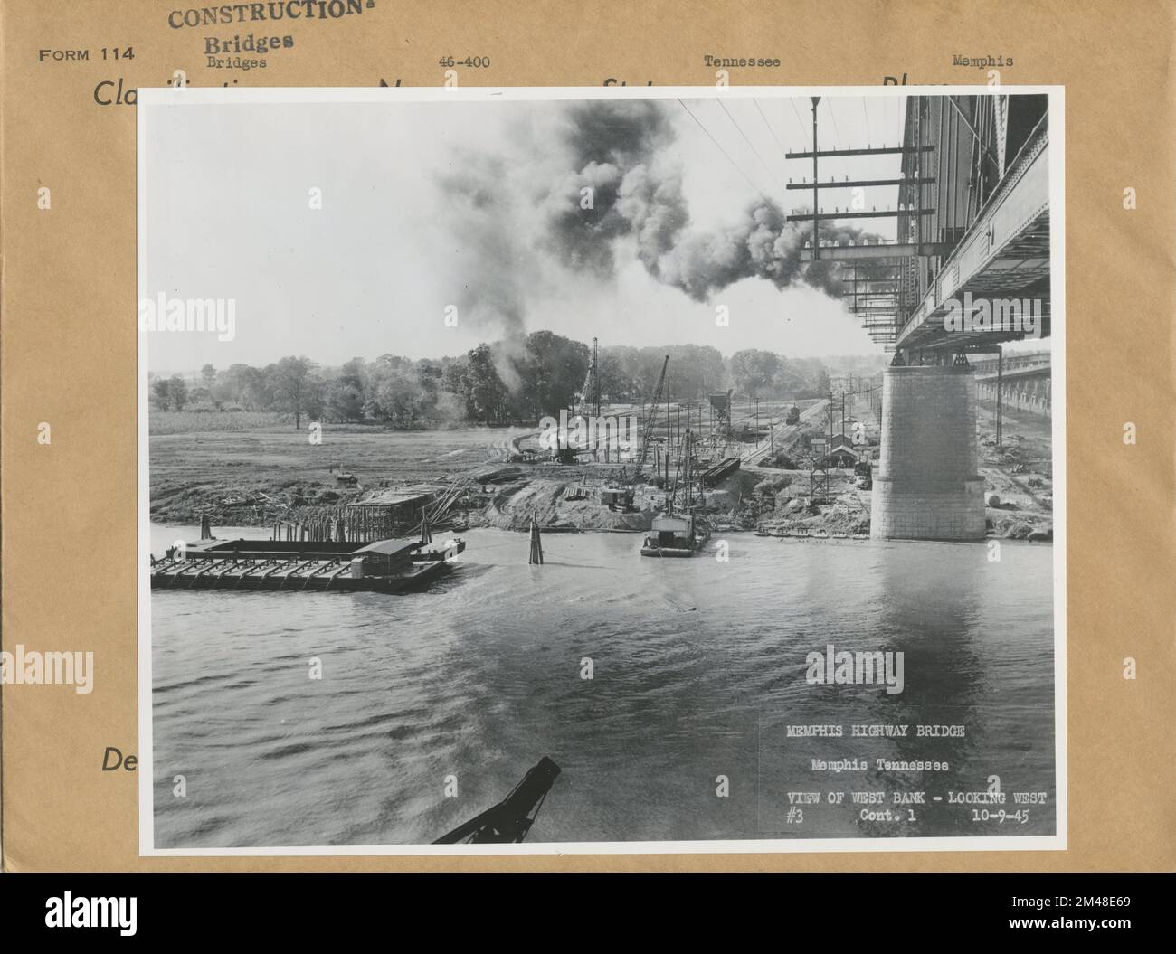 Memphis Highway Bridge. Original caption: Memphis highway bridge, view ...