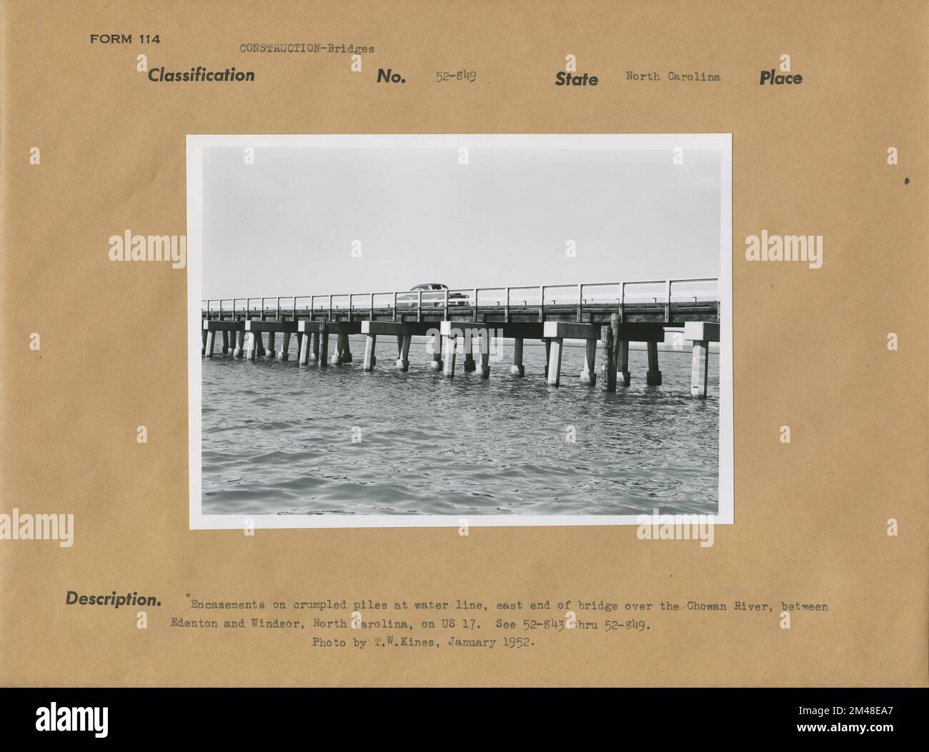 Encasements on Crumpled Piles at Water Line, Chowan River Bridge ...