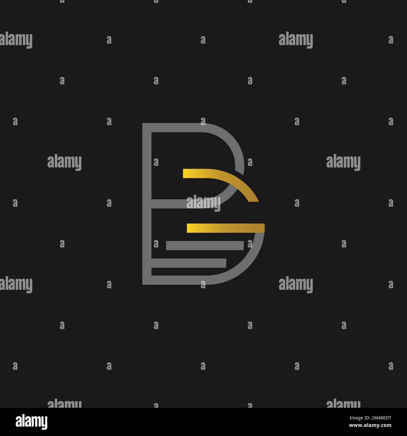 Unique modern creative B logo design, Minimal B initial based vector ...