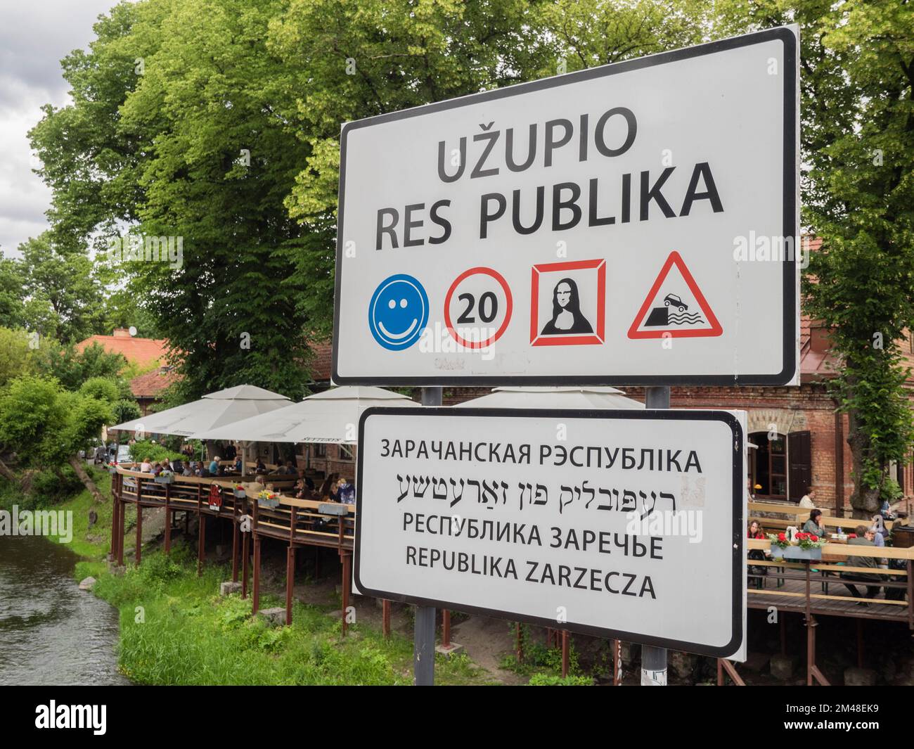 Sign for the "Republic of Uzupis", a district in the Old Town of ...