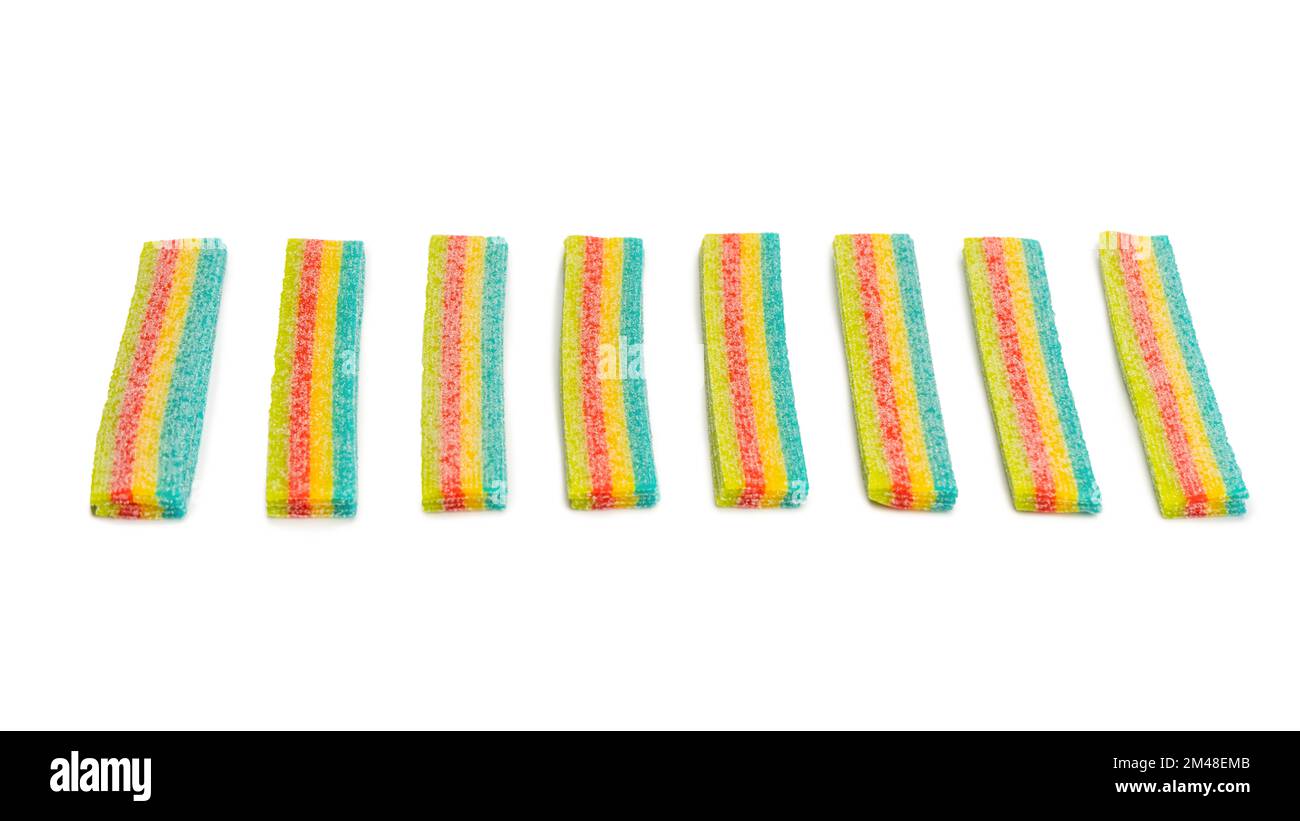 Assorted colorful gummy candies. Top view. Jelly donuts. Jelly bears ...