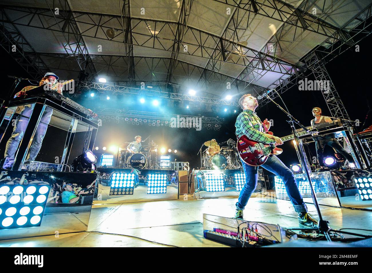 Shadow of the City - Bleachers in concert Stock Photo - Alamy