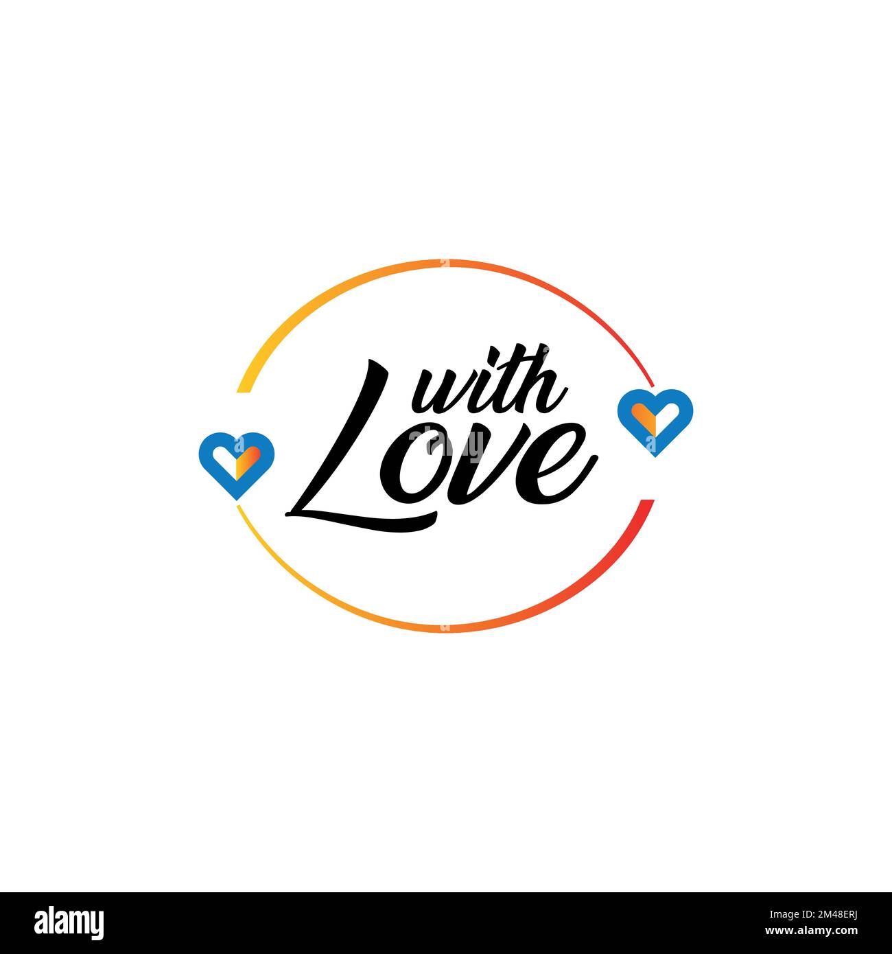 Love Word In Red Heart Vector Calligraphy And Lettering