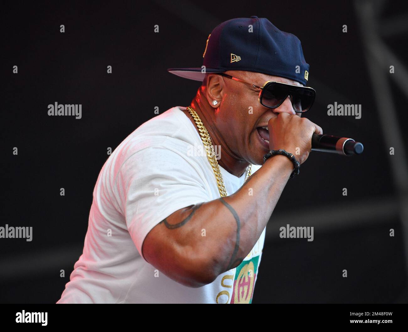 American rapper, songwriter LL Cool J in concert at The Meadows in New ...