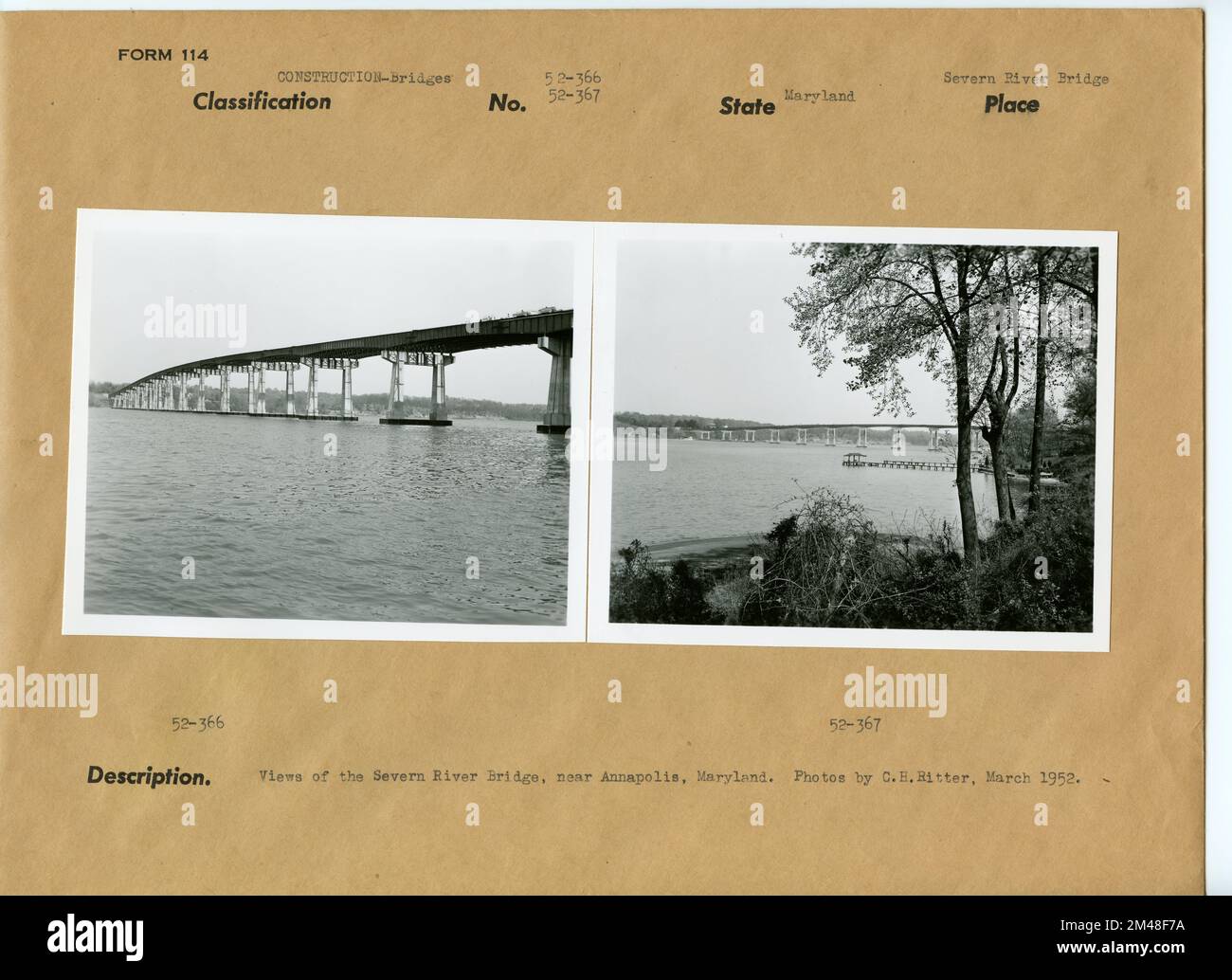 Views of the Severn River Bridge, Near Annapolis, Maryland. Original ...