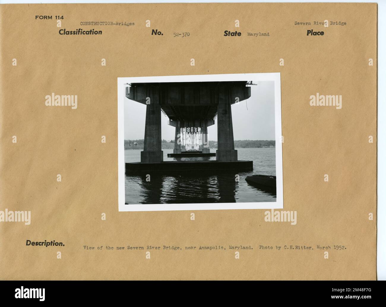 View of the Severn River Bridge, Near Annapolis, Maryland. Original ...