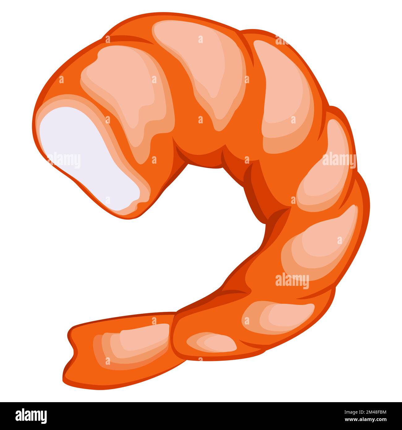 Boiled, peeled shrimp. Vector shrimp icon. Latin American cuisine Stock ...