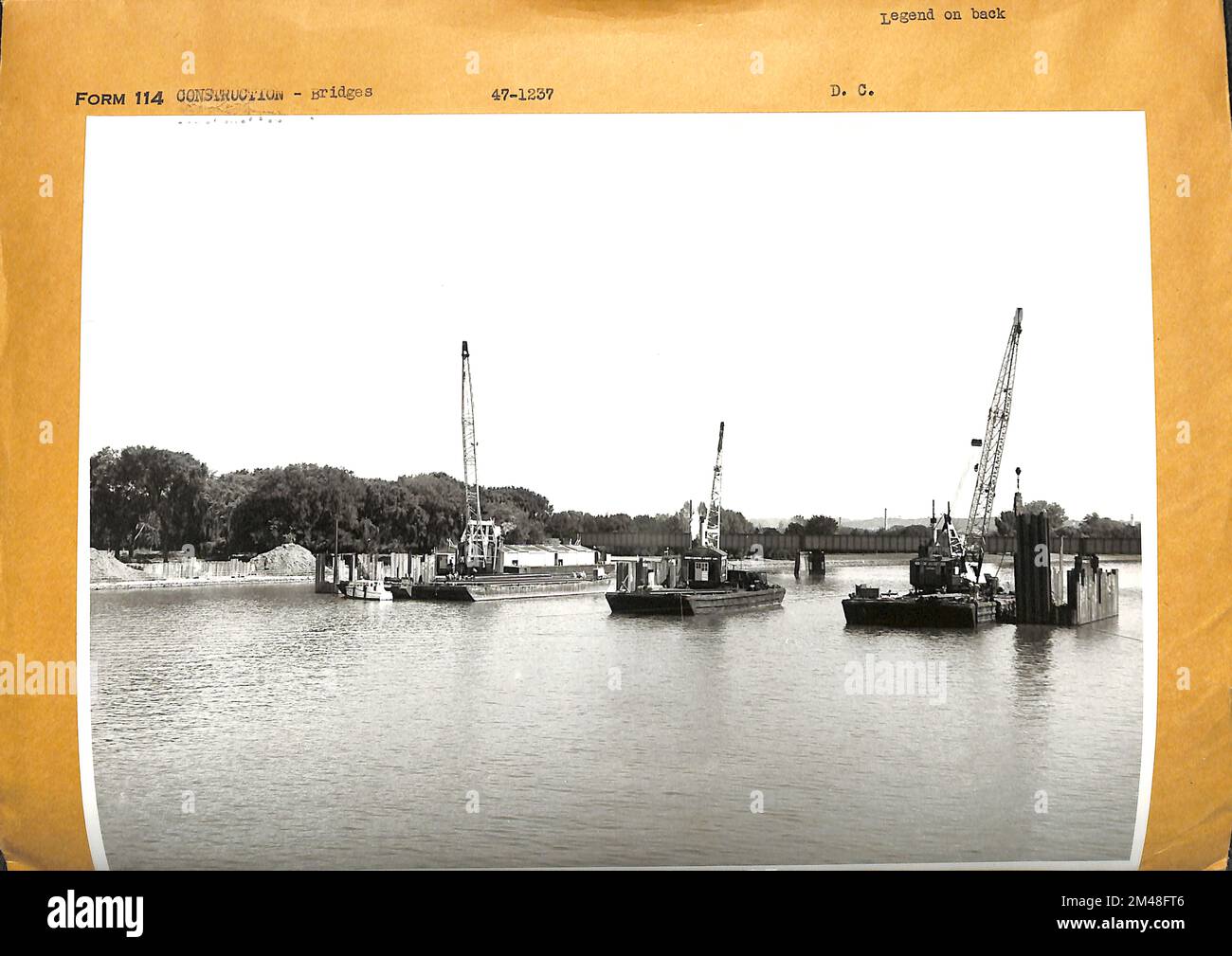 Construction of Piers, New 14th Street Bridge. Original caption ...