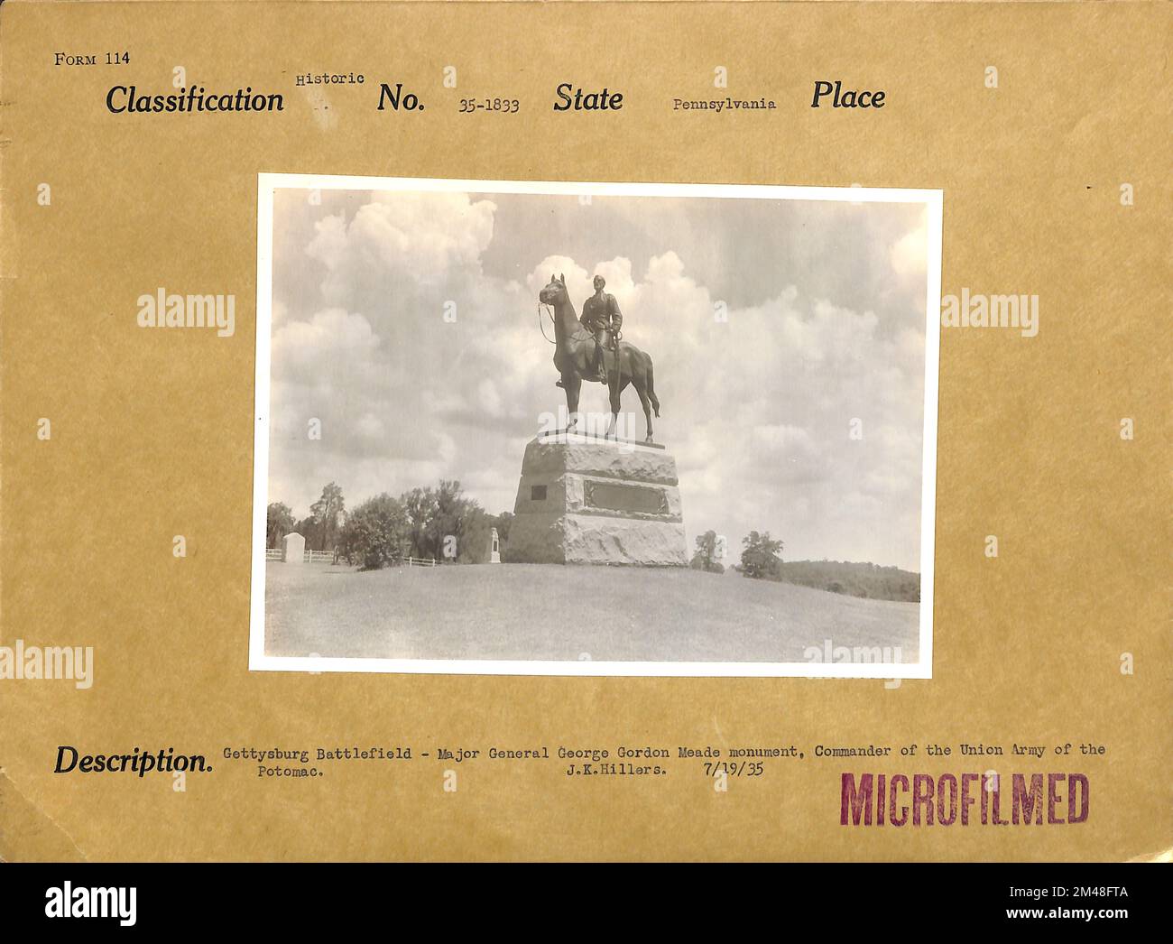 Gettysburg Battlefield - Major General George Gordon Meade Monument ...