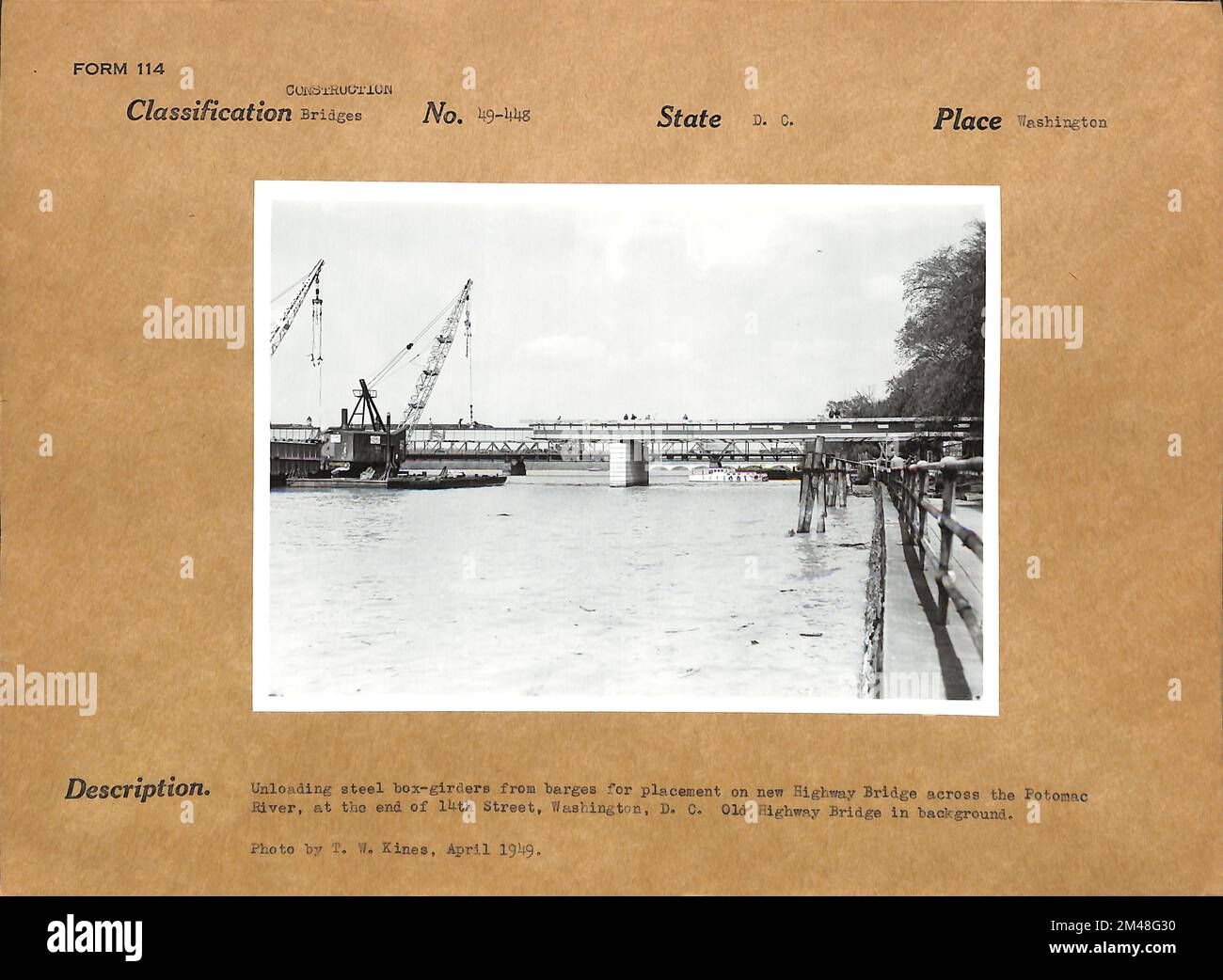 Unloading Steel Box-girders from Barges For Placement. Original caption ...