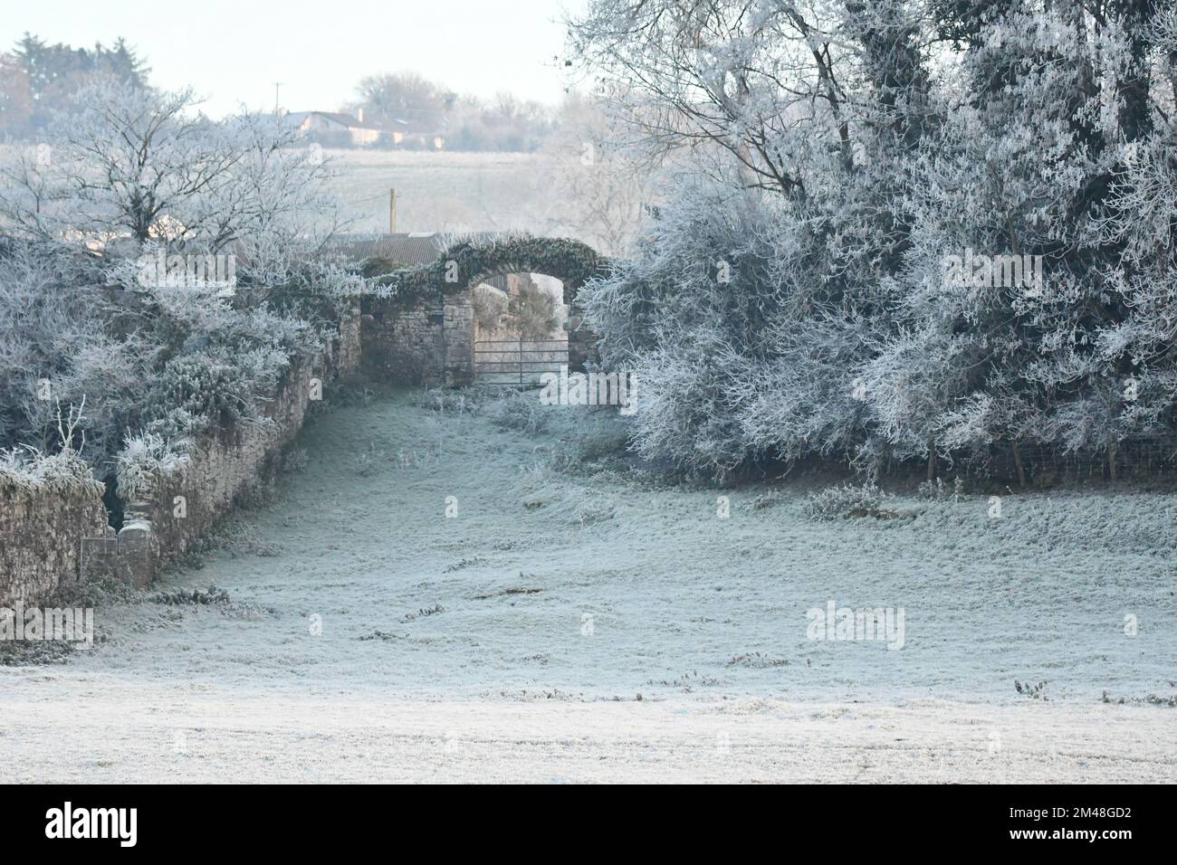 Old gates to river Nore, Thomastown, Co. Kilkenny, Ireland Stock Photo ...
