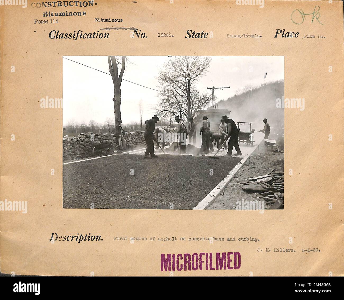 First Course of Asphalt on Concrete Base and Curbing. Original caption ...