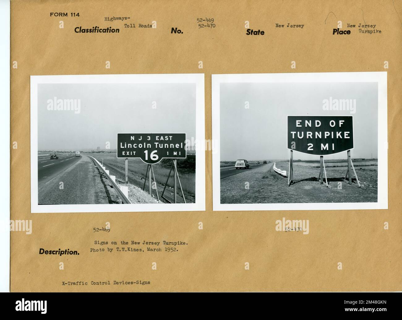 Signs on New Jersey Turnpike. Original caption: Signs on New Jersey ...