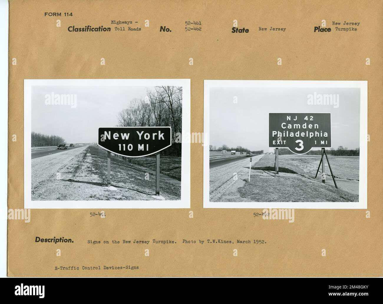 Signs on New Jersey Turnpike. Original caption: Signs on New Jersey ...