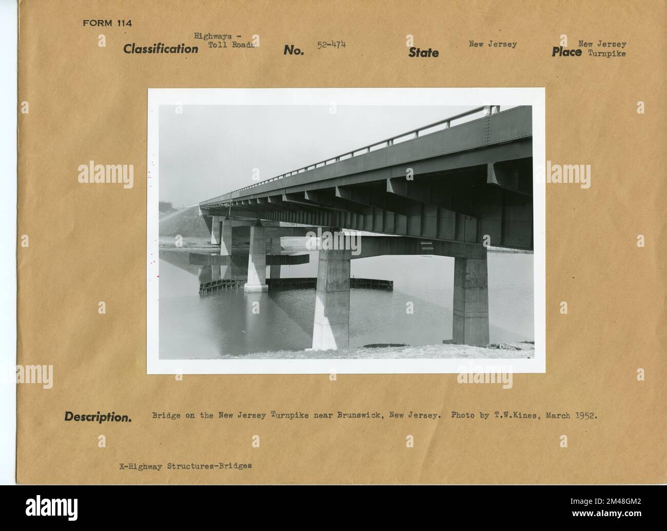 New Jersey Turnpike Bridge Near New Brunswick. Original caption: Bridge ...
