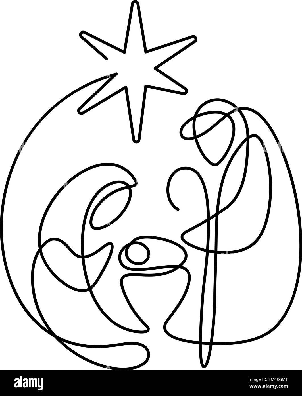 Vector Christmas Christian religious Nativity Scene of baby Jesus with ...