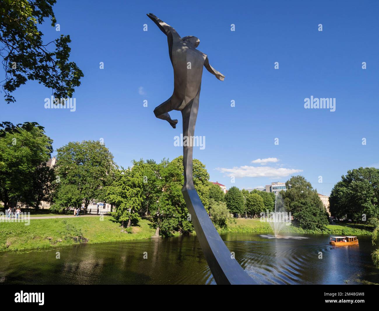 Statue of the ballet dancer Maris Rudolfs Liepa, Vermanes Garden, Riga ...