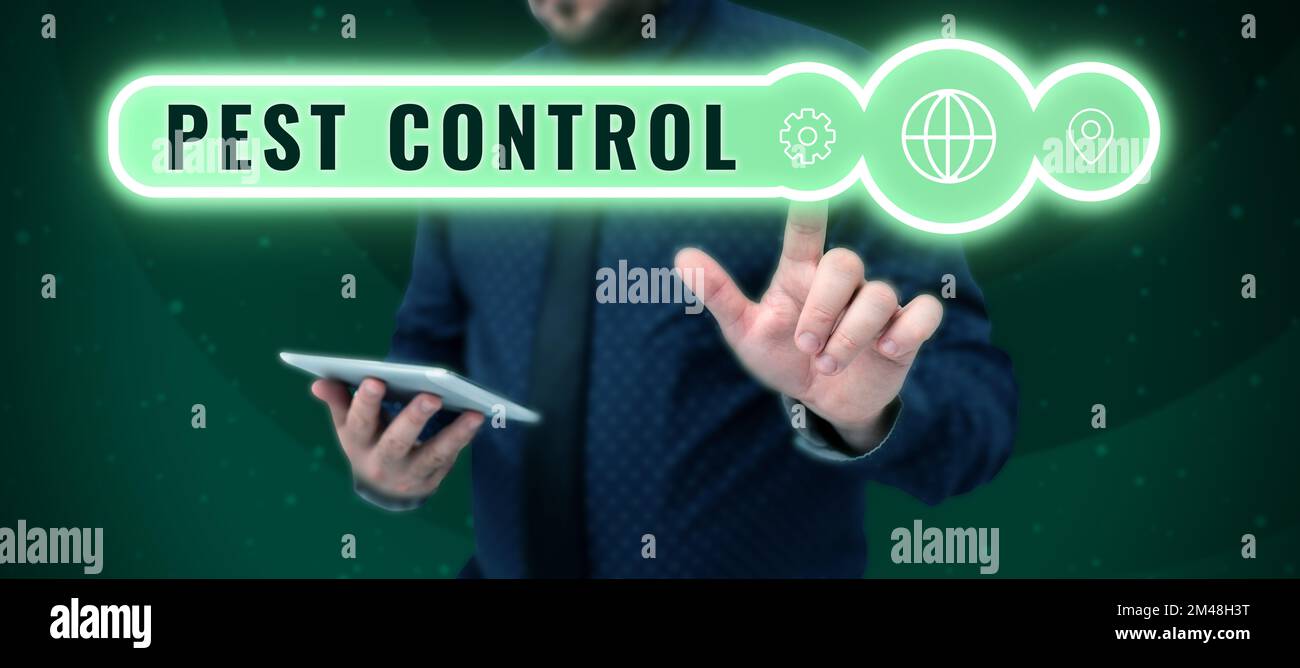 Sign displaying Pest Control. Business showcase Killing destructive ...