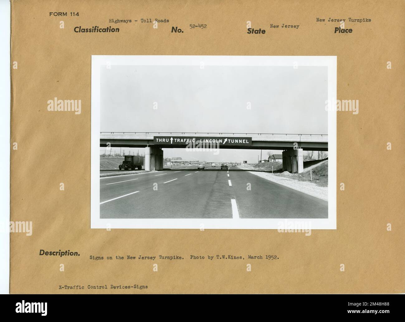 Signs on New Jersey Turnpike. Original caption: Signs on New Jersey ...