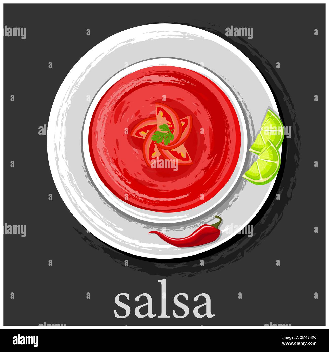Salsa with tomato ketchup in a plate Stock Vector Image & Art - Alamy