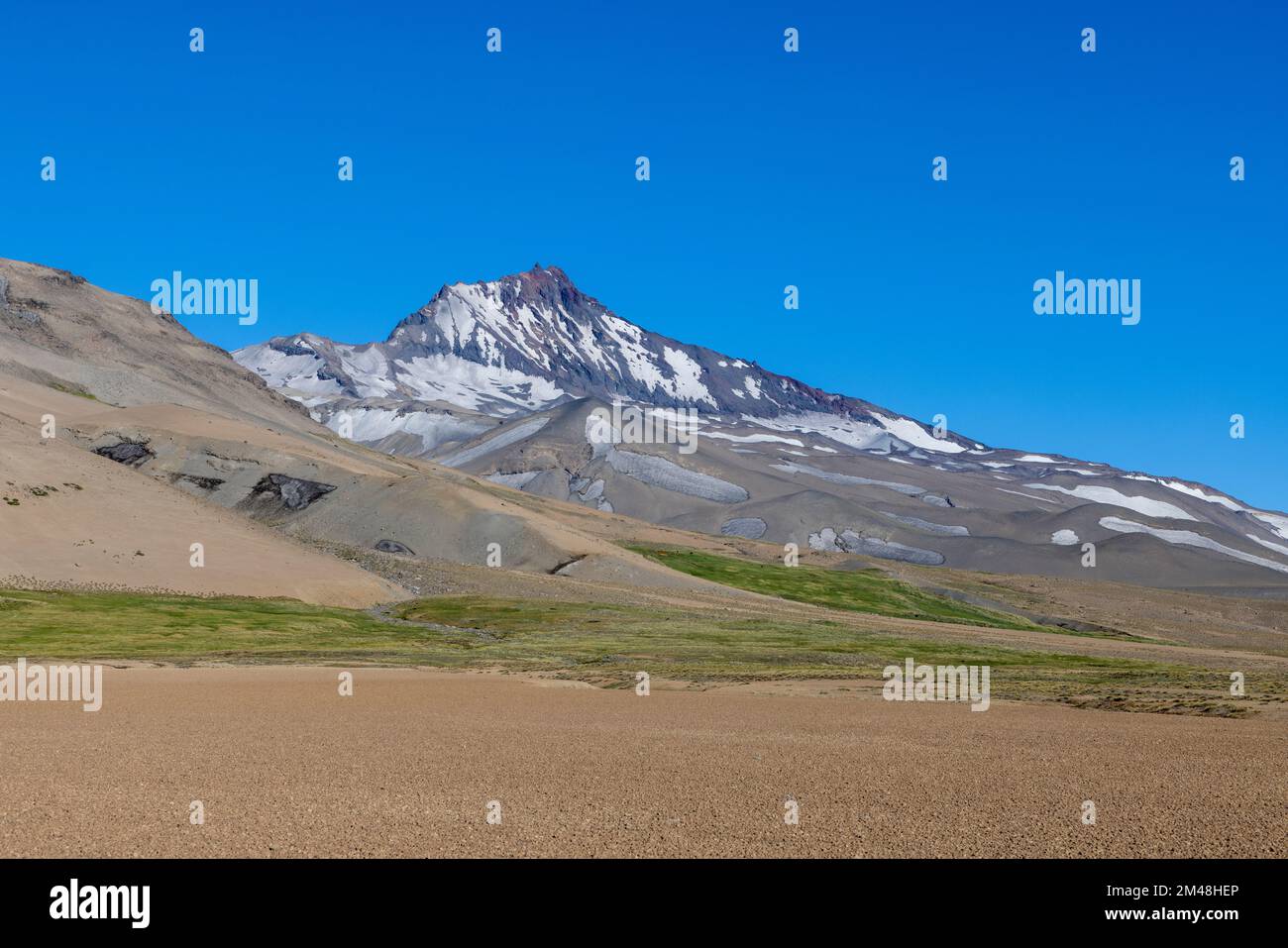 Volcano Planchón-Peteroa and landscape at Paso Vergara - crossing the ...