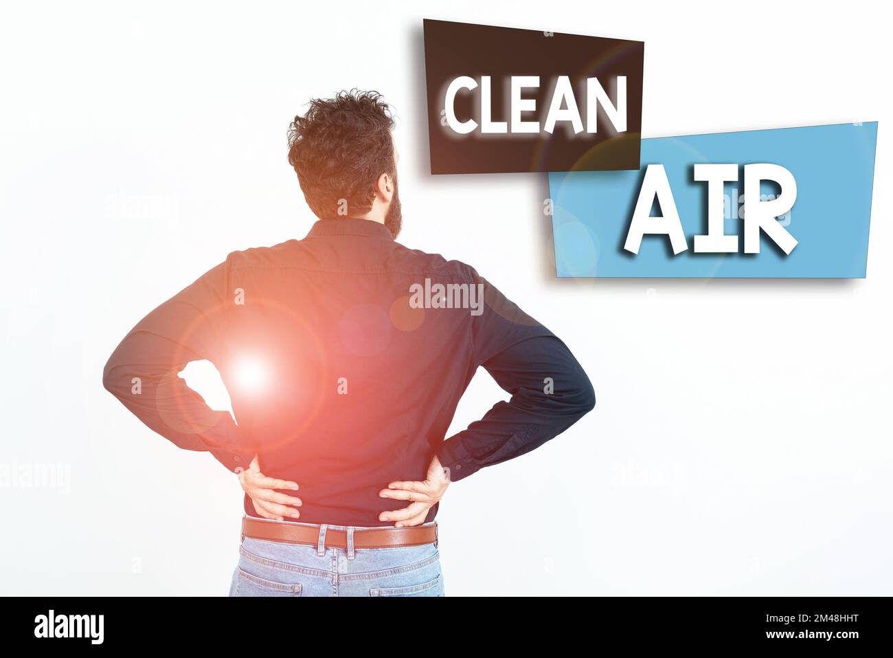 Sign displaying Clean Air. Internet Concept air that has no harmful ...