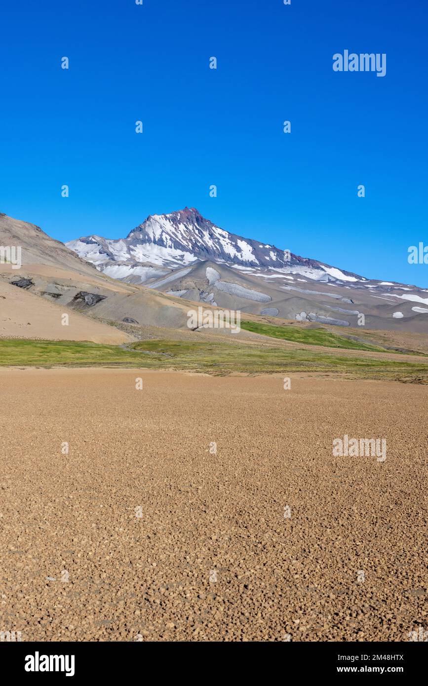 Volcano Planchón-Peteroa and landscape at Paso Vergara - crossing the ...