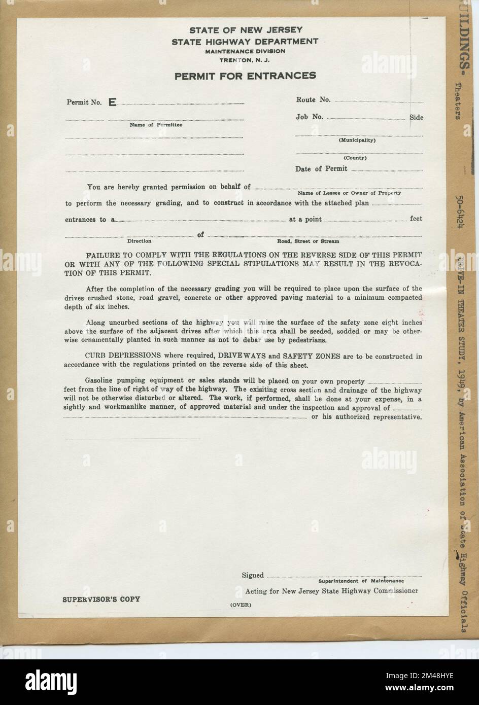 State of New Jersey State Highway Department, Maintenance Division ...