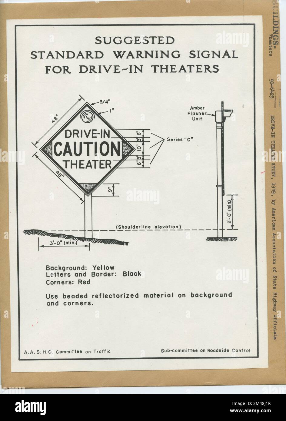 Drawing: Suggested Standard Warning Signal For Drive-in Theaters ...