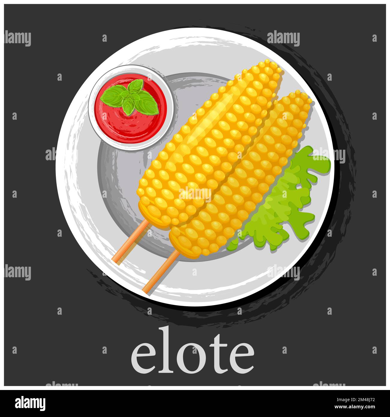 Grilled corn. Latin American cuisine. Elote mexican street food Stock ...