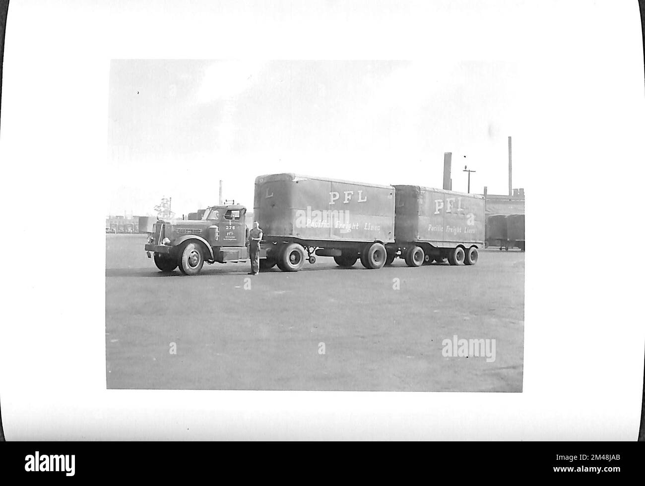 Pacific Freight Lines Loading Terminal, Los Angeles. Original caption ...