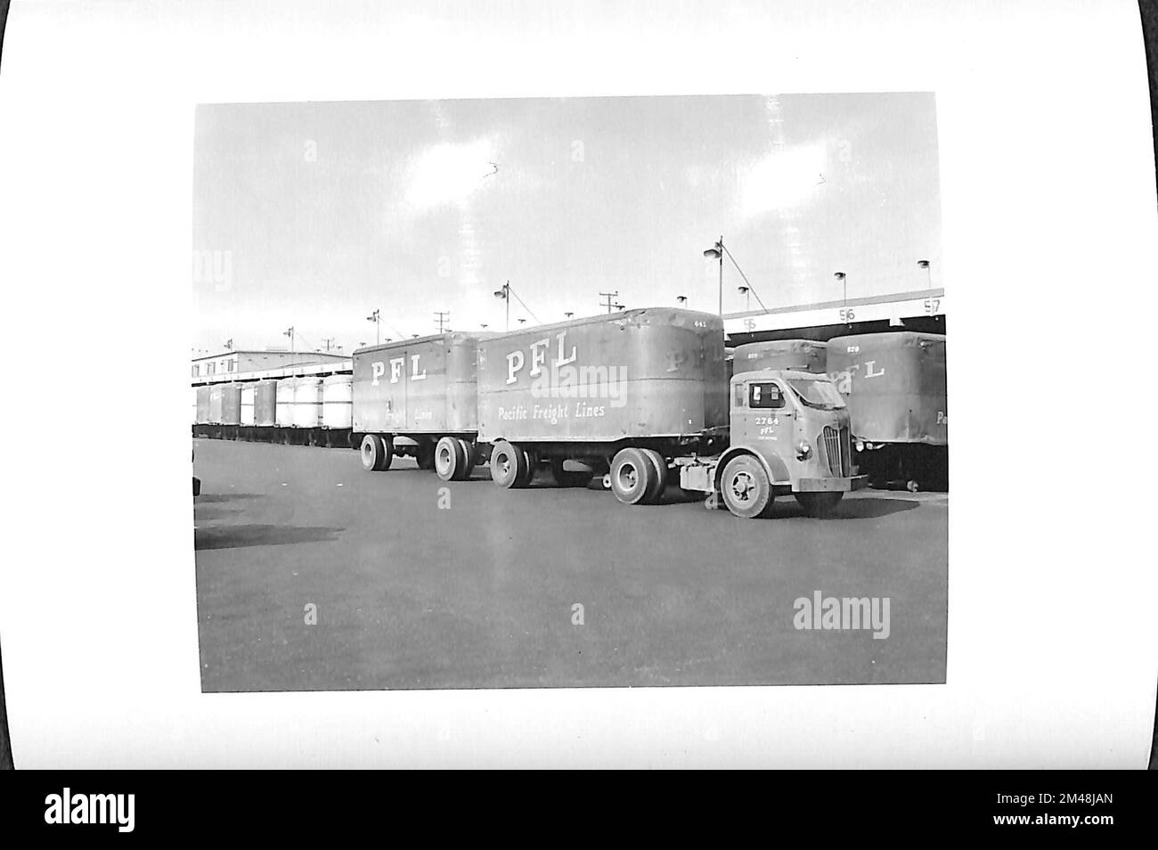 Pacific Freight Lines Loading Terminal, Los Angeles. Original caption ...