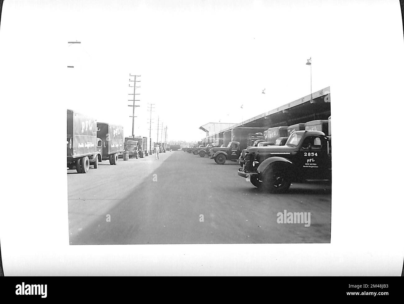 Pacific Freight Lines Loading Terminal, Los Angeles. Original caption ...