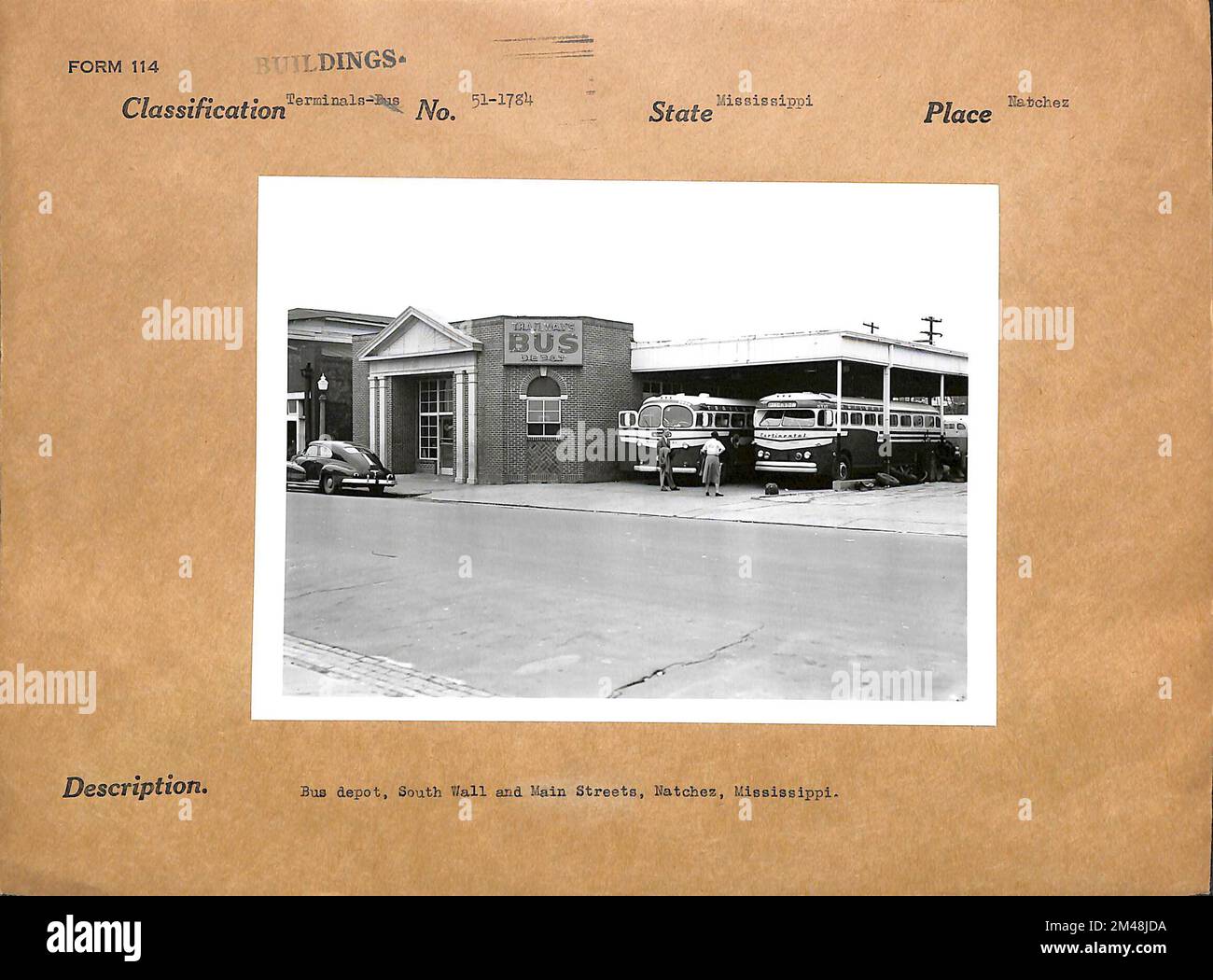 Bus Depot, South Wall and Main Streets. Original caption: Bus Depot ...