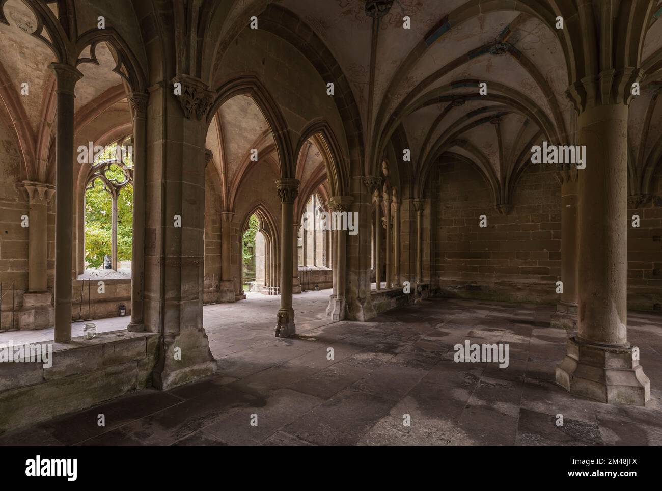 Aisle of a historic monastery Stock Photo - Alamy
