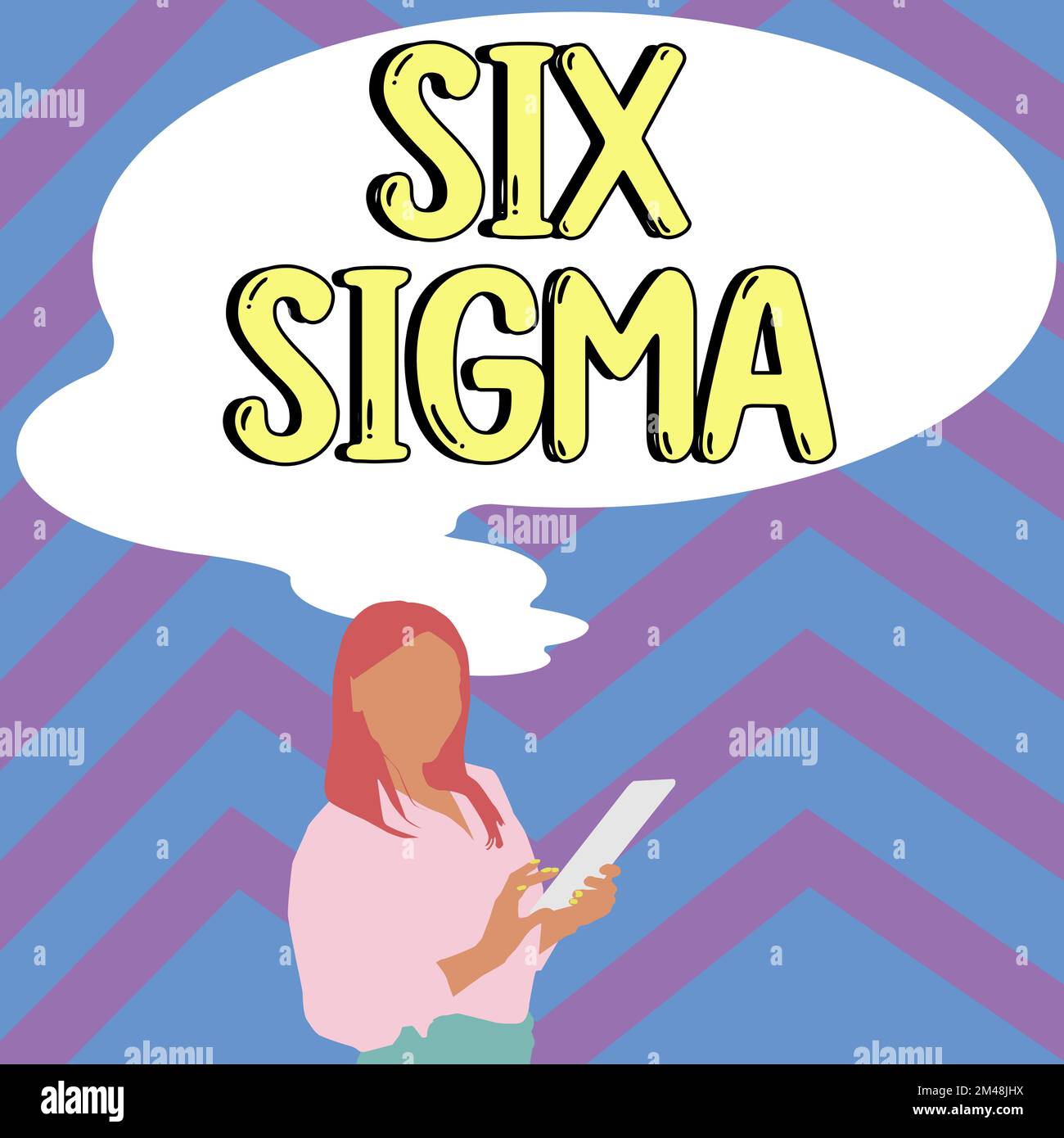 Sign displaying Six Sigma. Concept meaning management techniques to ...
