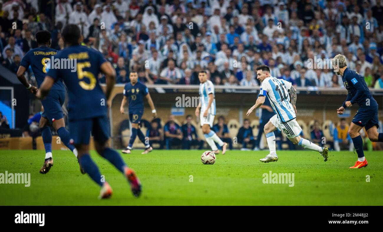 Doha, Qatar. 18th Dec, 2022. Lionel Messi (Arg), Antoine Griezmann (FRA ...