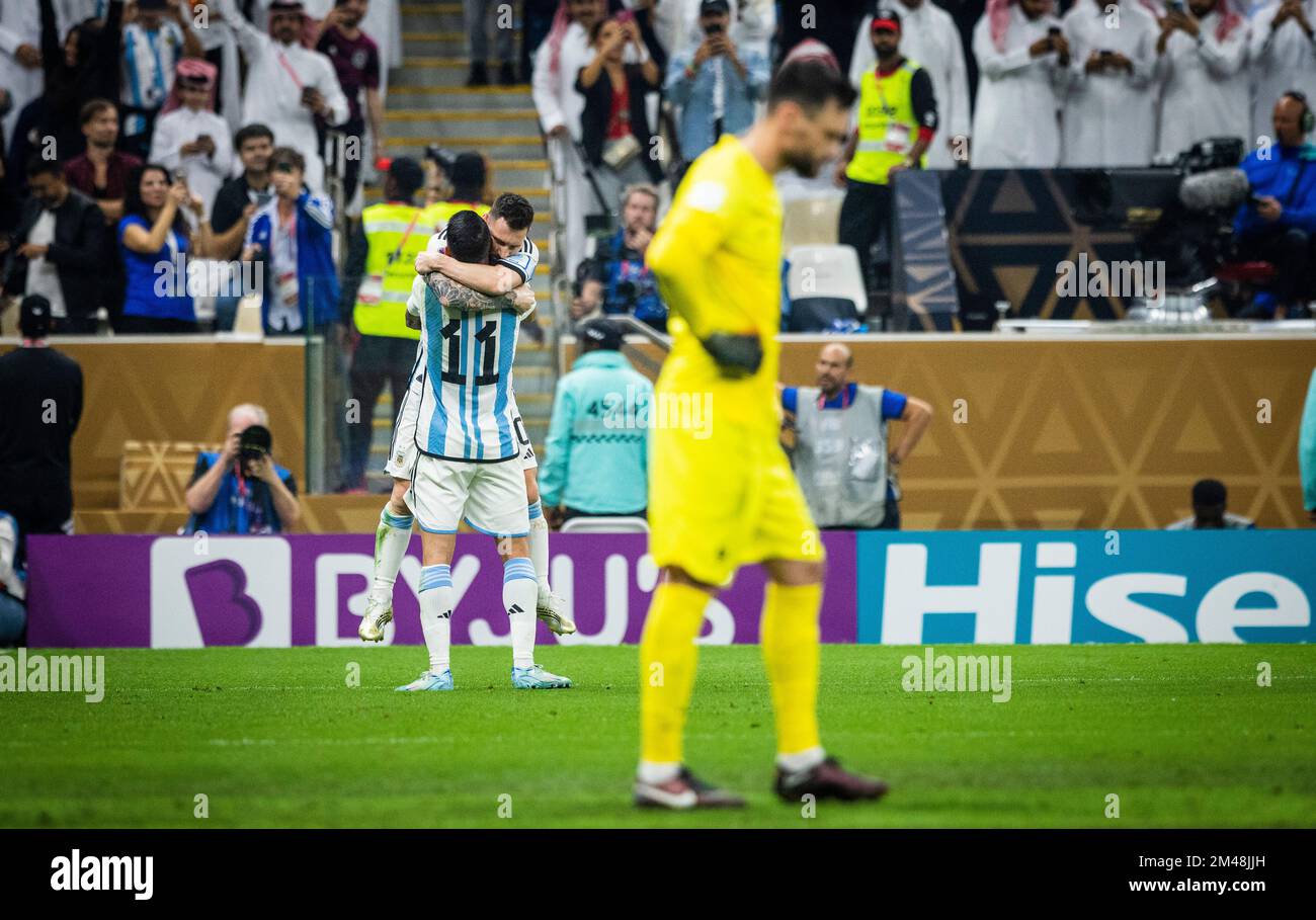Doha, Qatar. 18th Dec, 2022. Lionel Messi (Arg), Angel Di Maria (Arg ...