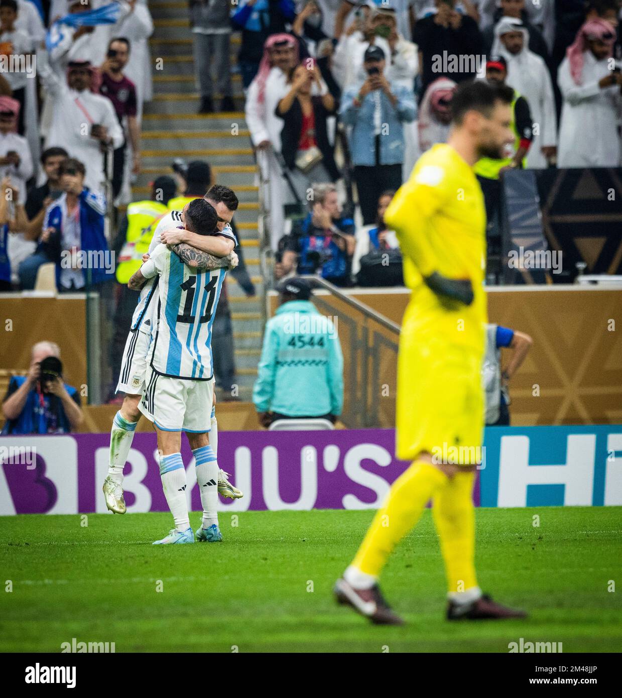 Doha, Qatar. 18th Dec, 2022. Lionel Messi (Arg), Angel Di Maria (Arg ...