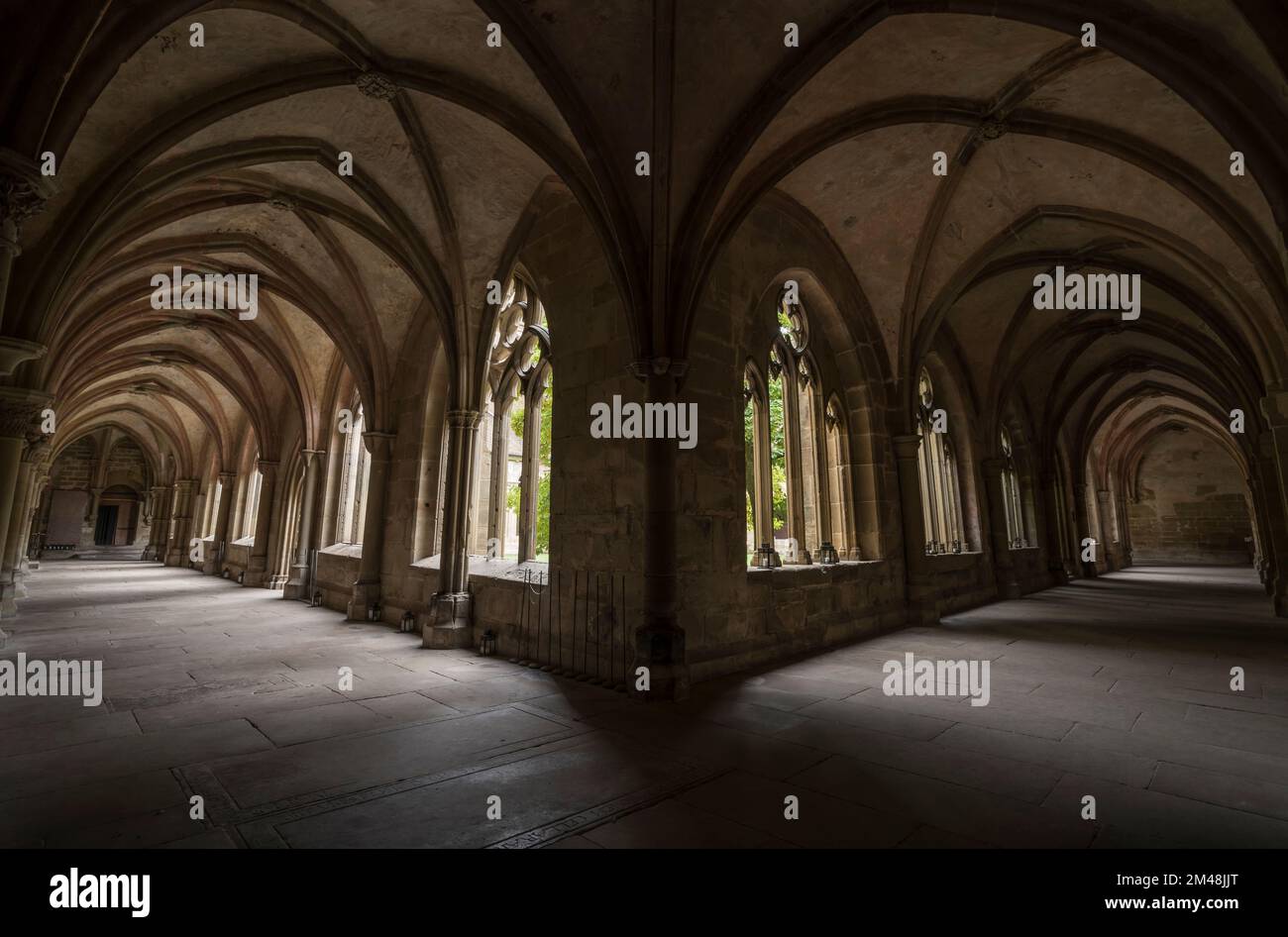 Aisle of a historic monastery Stock Photo - Alamy