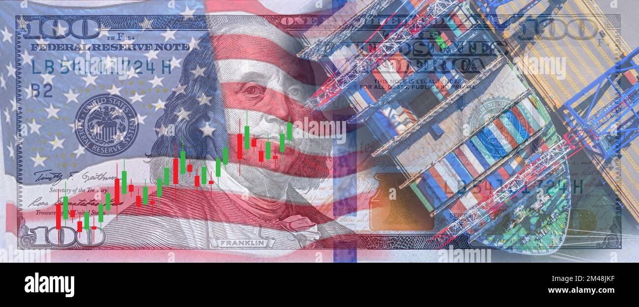 Logistics industry and transportation business concept. Shipping port ...