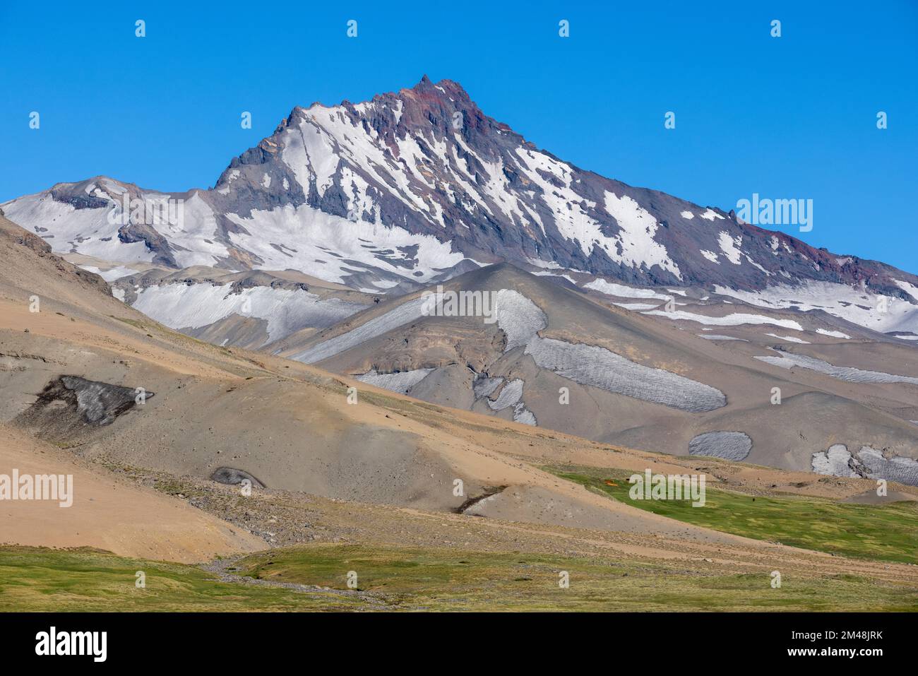Volcano Planchón-Peteroa and landscape at Paso Vergara - crossing the ...