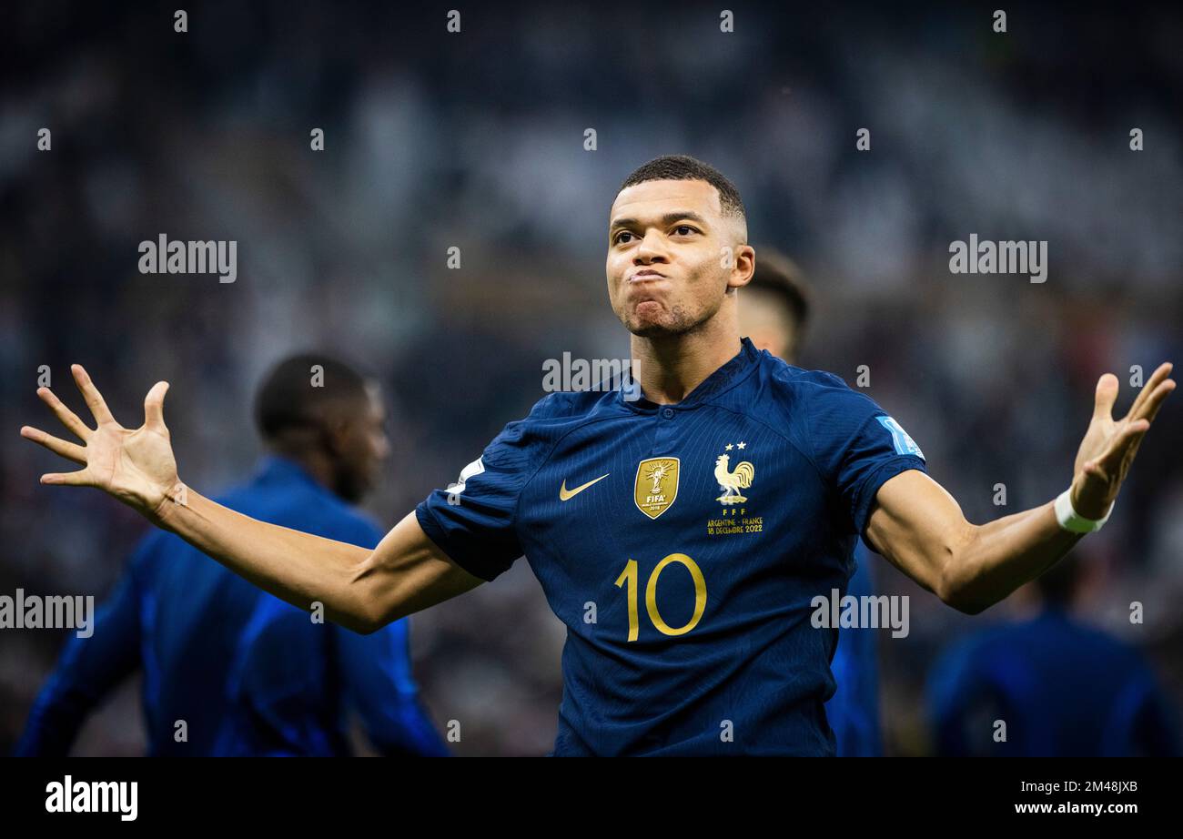 Doha, Qatar. 18th Dec, 2022. Kylian Mbappe (FRA) celebrate the goal for ...